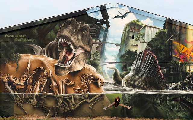 L'impressionnante fresque Jurassique du graffeur MadC - KULTT