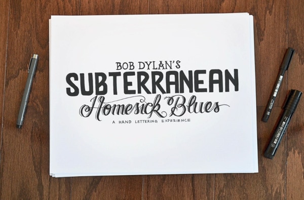Bob Dylan Hand Lettering Experience - KULTT