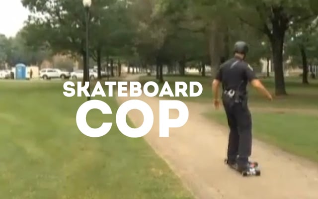 Le Wisconsin inaugure la première patrouille de Police... en skateboard ...